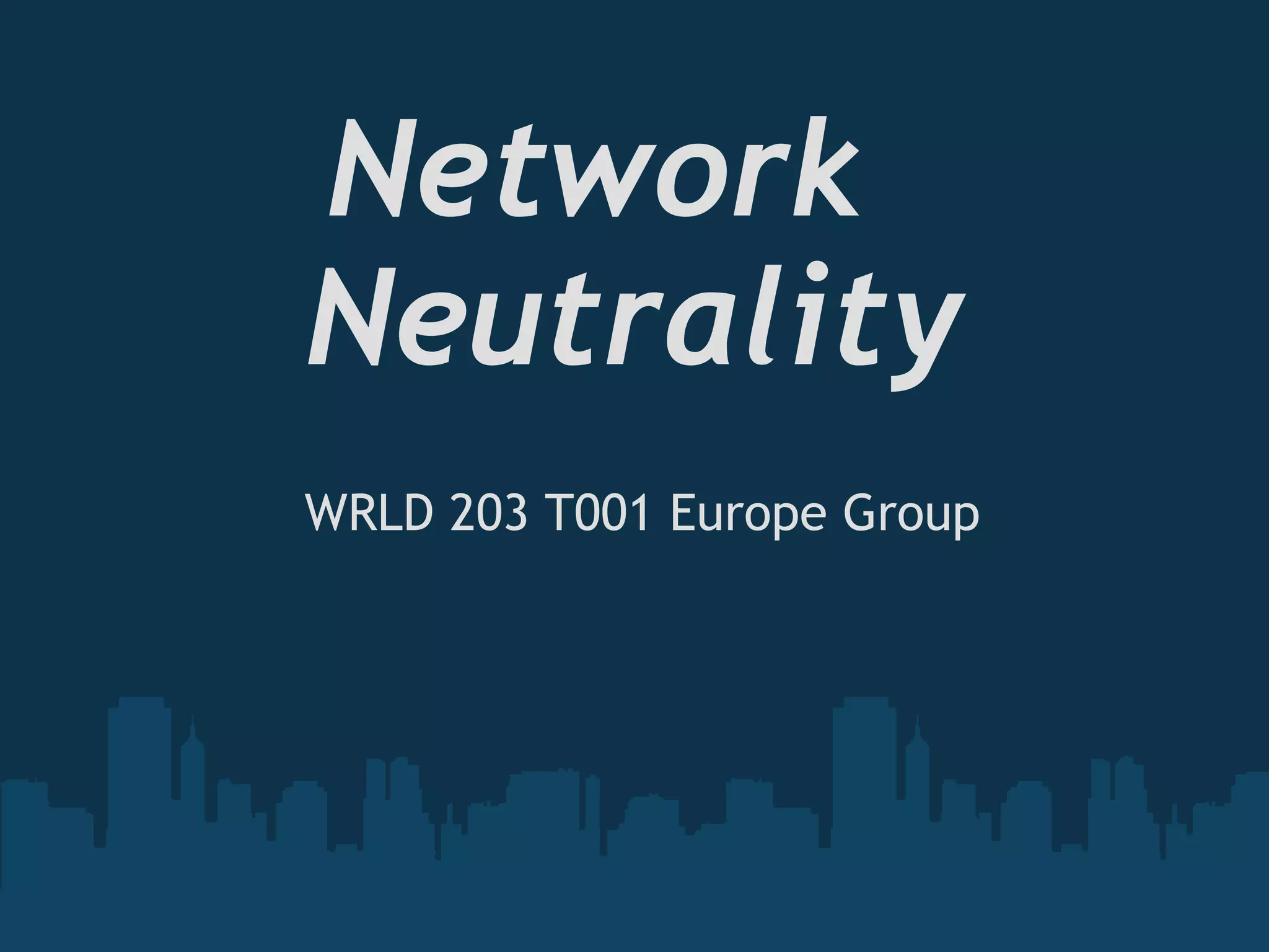 Network Neutrality | PPT