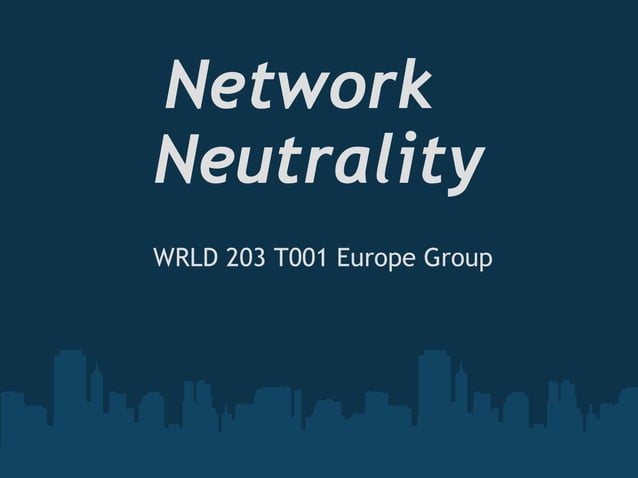 Network Neutrality | PPT