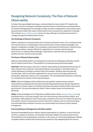 Navigating Network Complexity: The Role of Network Observability | PDF