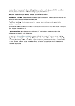 Navigating Network Complexity: The Role of Network Observability | PDF