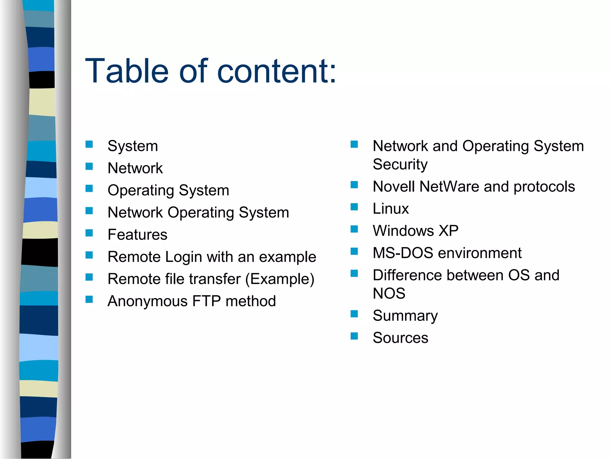 Network operating systems | PPT