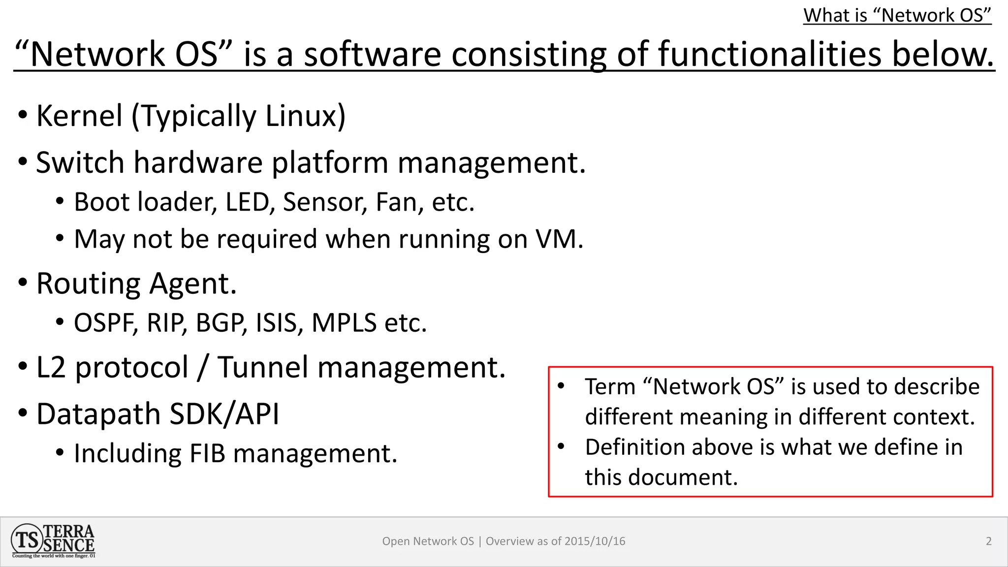 Open Network OS Overview as of 2015/10/16 | PPT