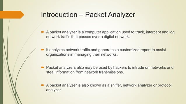 Network Packet Analysis Capture And Analysis Pptx Computer