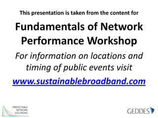 Fundamentals of network performance engineering | PPTX