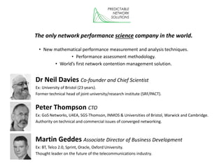 Network performance optimisation using high-fidelity measures | PPT