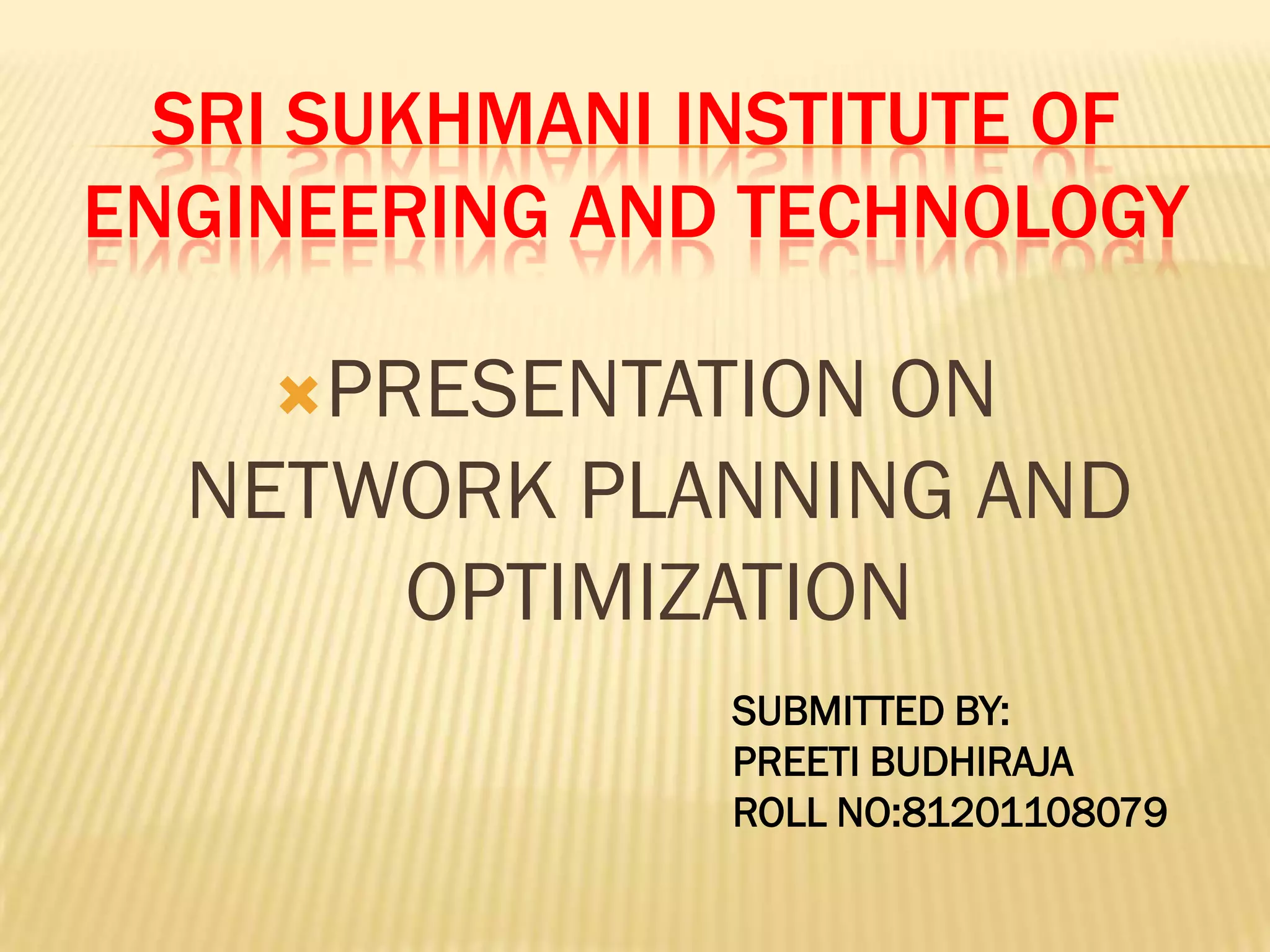 Network planning and optimization using atoll | PPTX