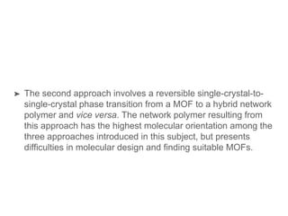 Network polymers derived from the integration of flexible organic ...