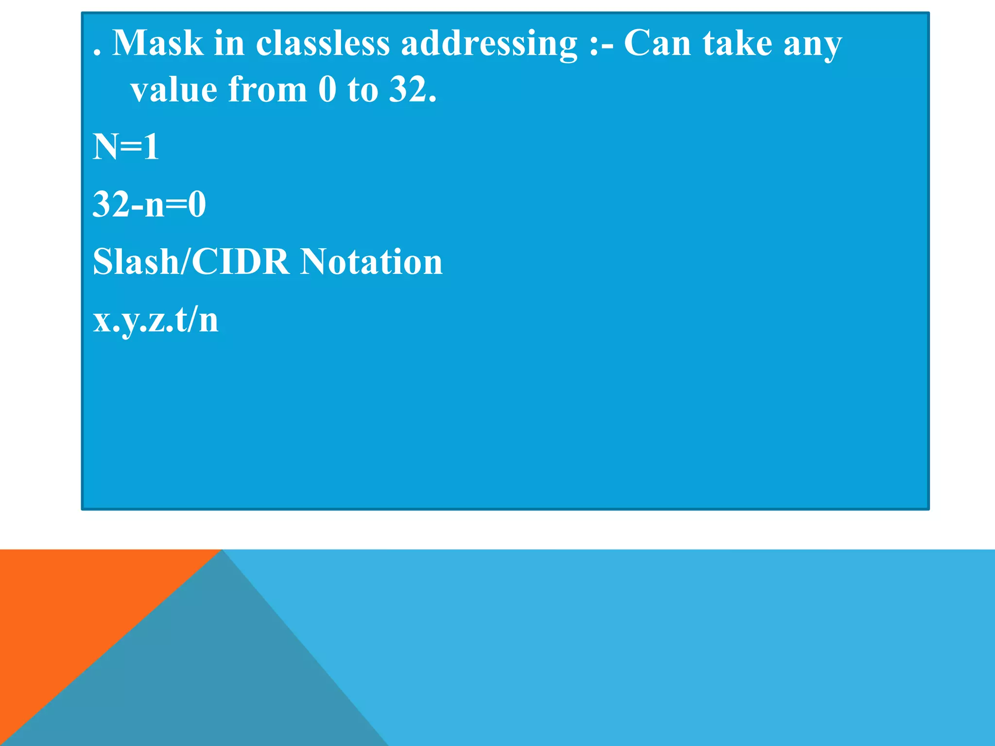Network Layeripv4 Classful Addressingnotations Classless Addressing