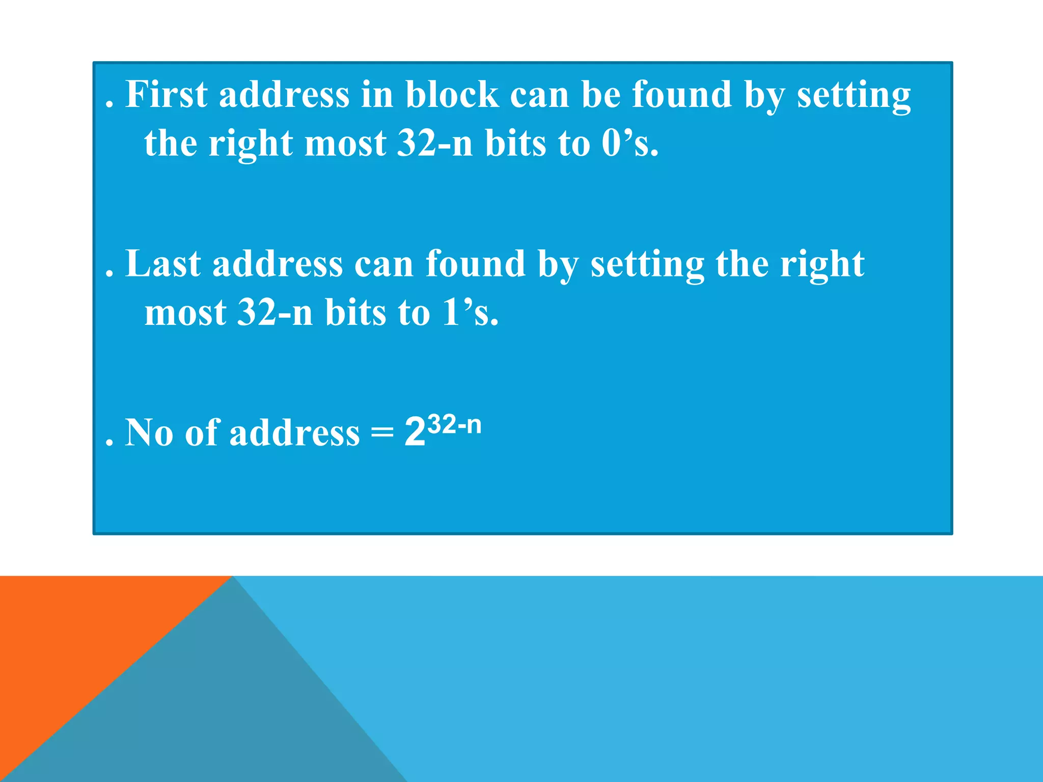 Network layer,ipv4, Classful Addressing,notations, Classless addressing ...