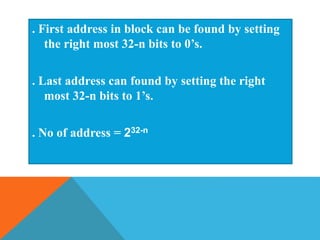 Network layer,ipv4, Classful Addressing,notations, Classless addressing,classful and classless ...