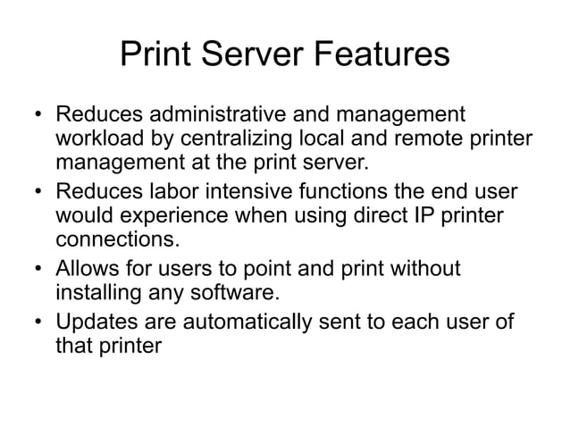 network printer.ppt | Operating Systems | Computer Software and Applications