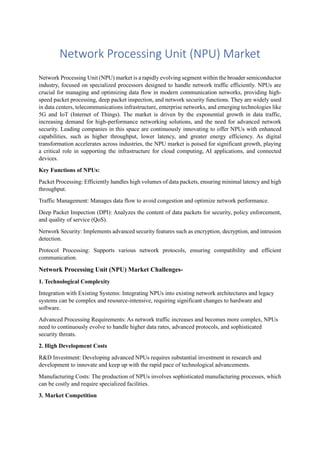 Network Processing Unit Market Outlook: Global Trends and Forecast ...