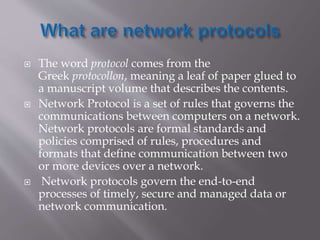 Network protocals | PPTX