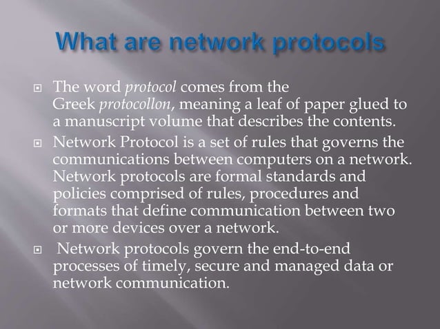 Network protocals | PPTX | Computer Networking | Computing