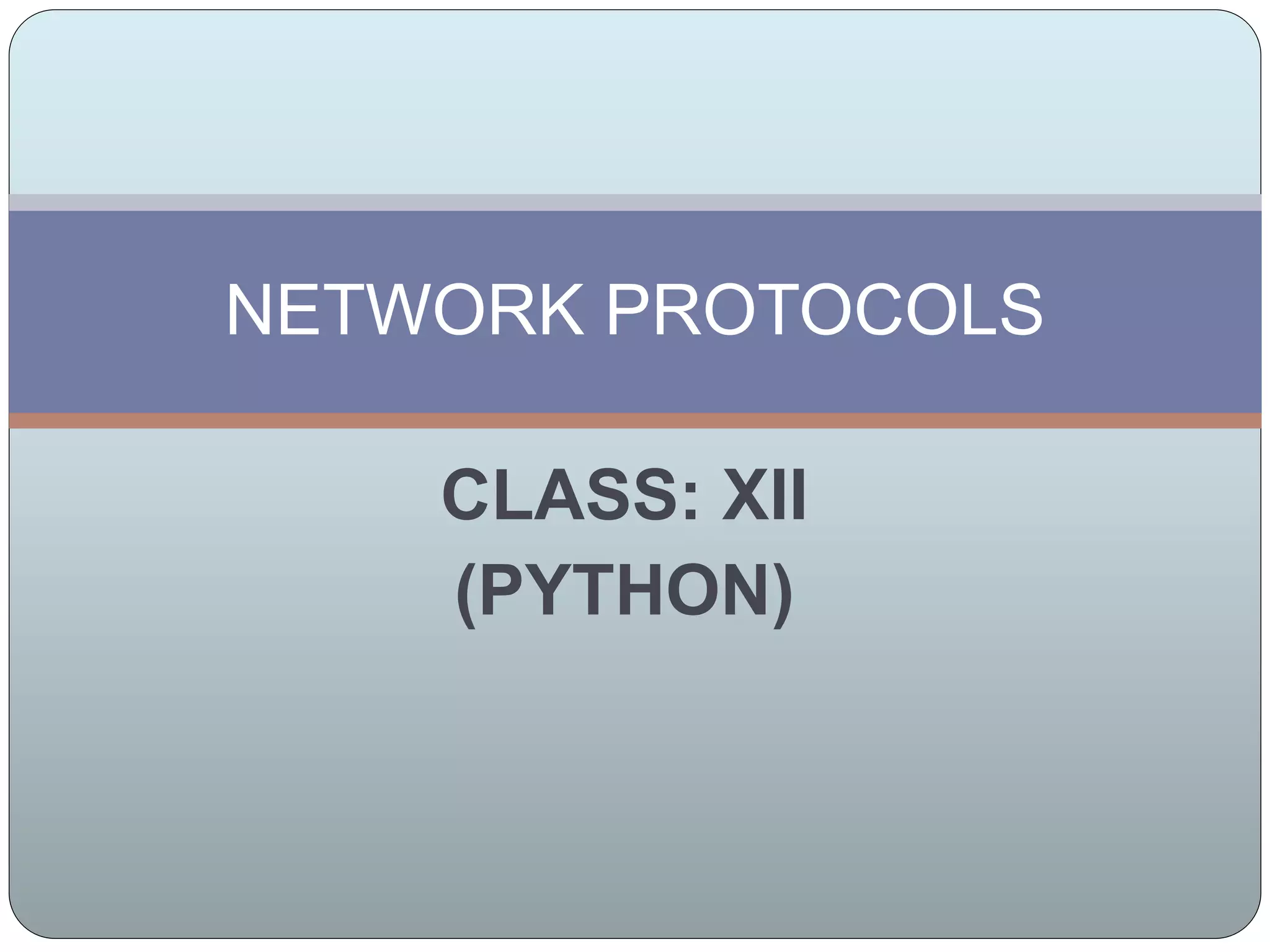 Network protocols | PPT