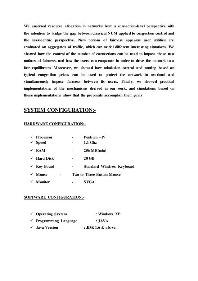 2014 Ieee Java Networking Computing Project Network Resource Allocation