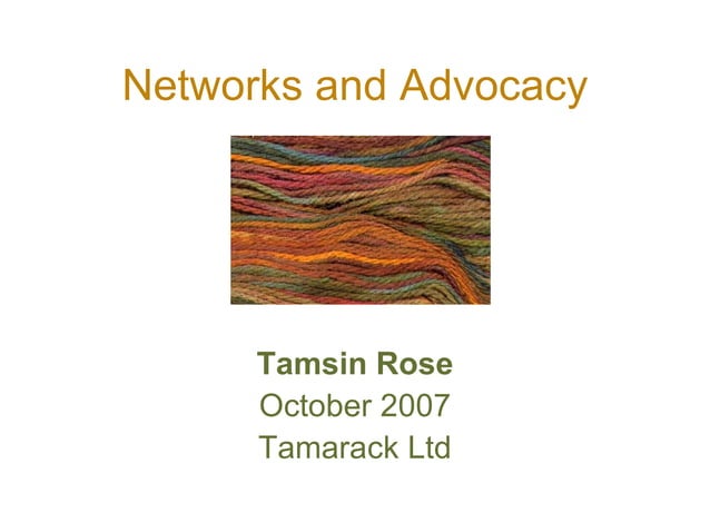 Networks and advocacy | PPT