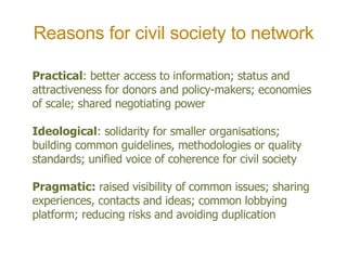 Networks and advocacy | PPT