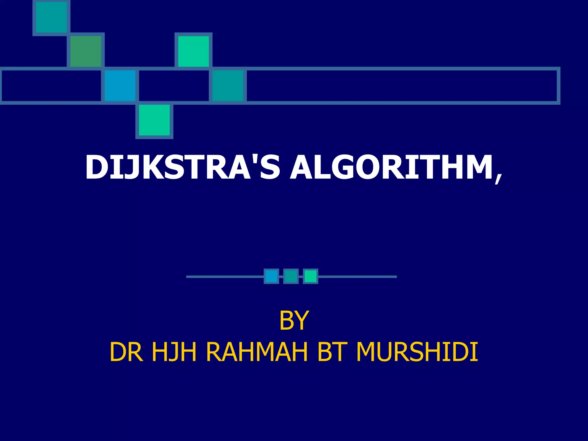 Networks dijkstra's algorithm- pgsr | PPT