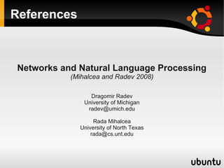 Networks and Natural Language Processing | PDF | Technology & Computing