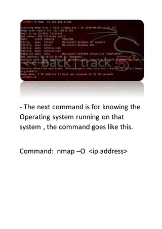 Network scanning with nmap | DOCX | Operating Systems | Computer Software and Applications