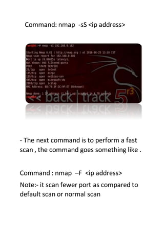Network scanning with nmap | DOCX | Operating Systems | Computer Software and Applications