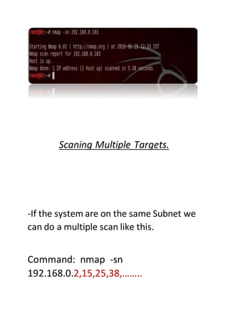 Network scanning with nmap | DOCX | Operating Systems | Computer Software and Applications