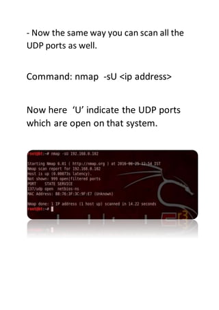 Network scanning with nmap | DOCX | Operating Systems | Computer Software and Applications