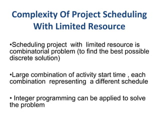 Network scheduling with limited_resources- revised1 | PPT