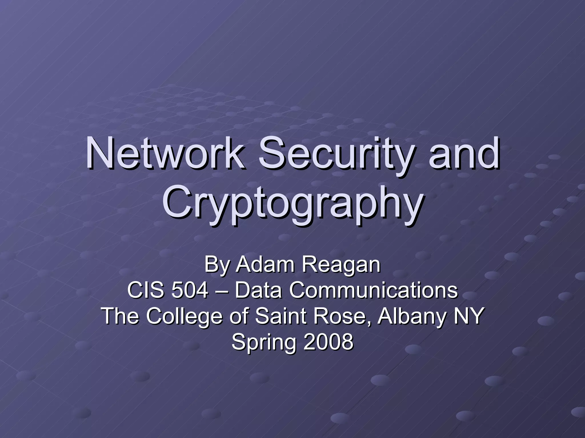 Network Security and Cryptography | PPT