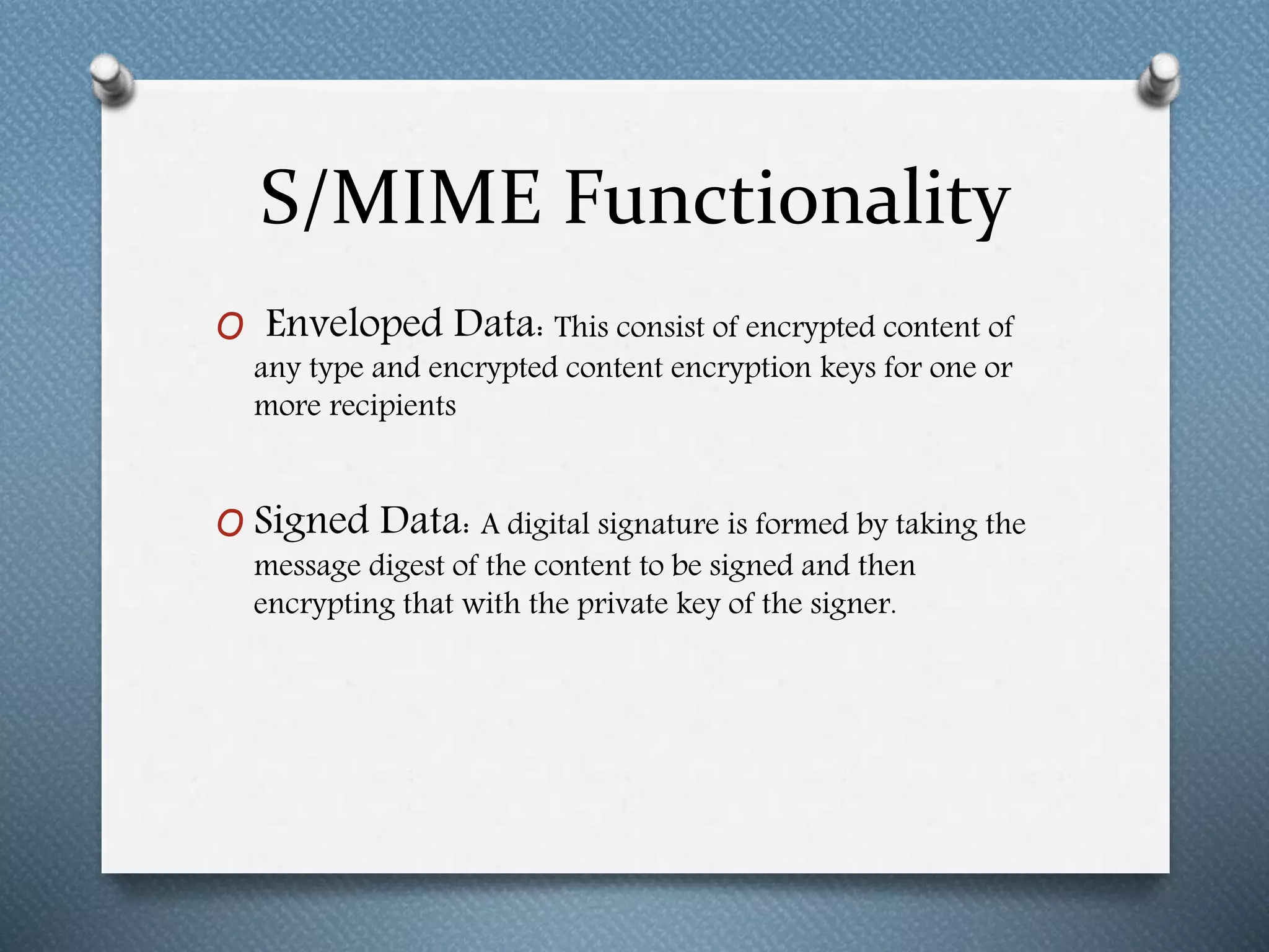 S/MIME & E-mail Security (Network Security) | PPTX