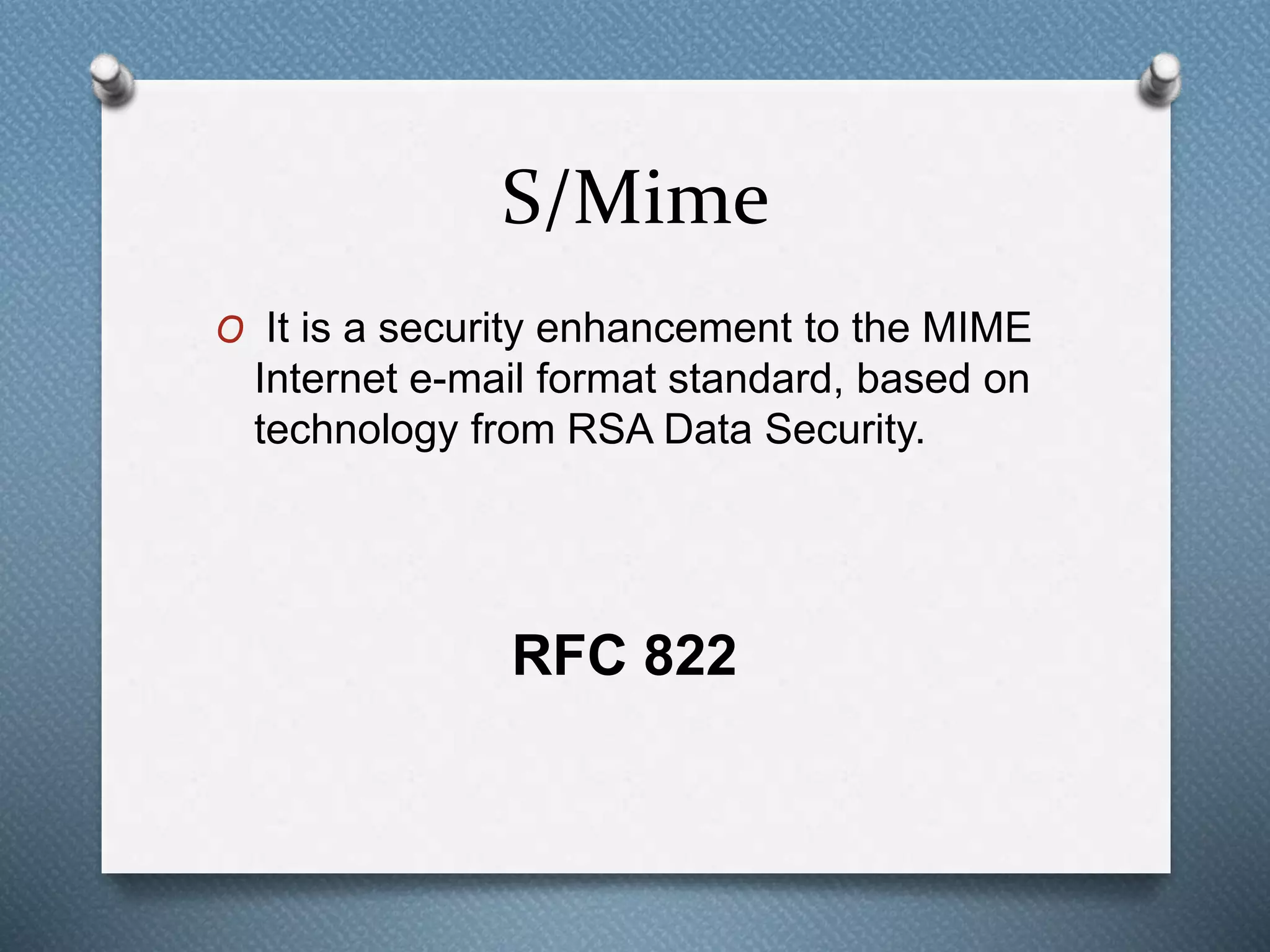 S/MIME & E-mail Security (Network Security) | PPTX