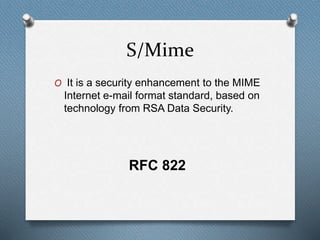 S/MIME & E-mail Security (Network Security) | PPTX