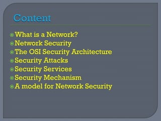Network security - OSI Security Architecture | PDF