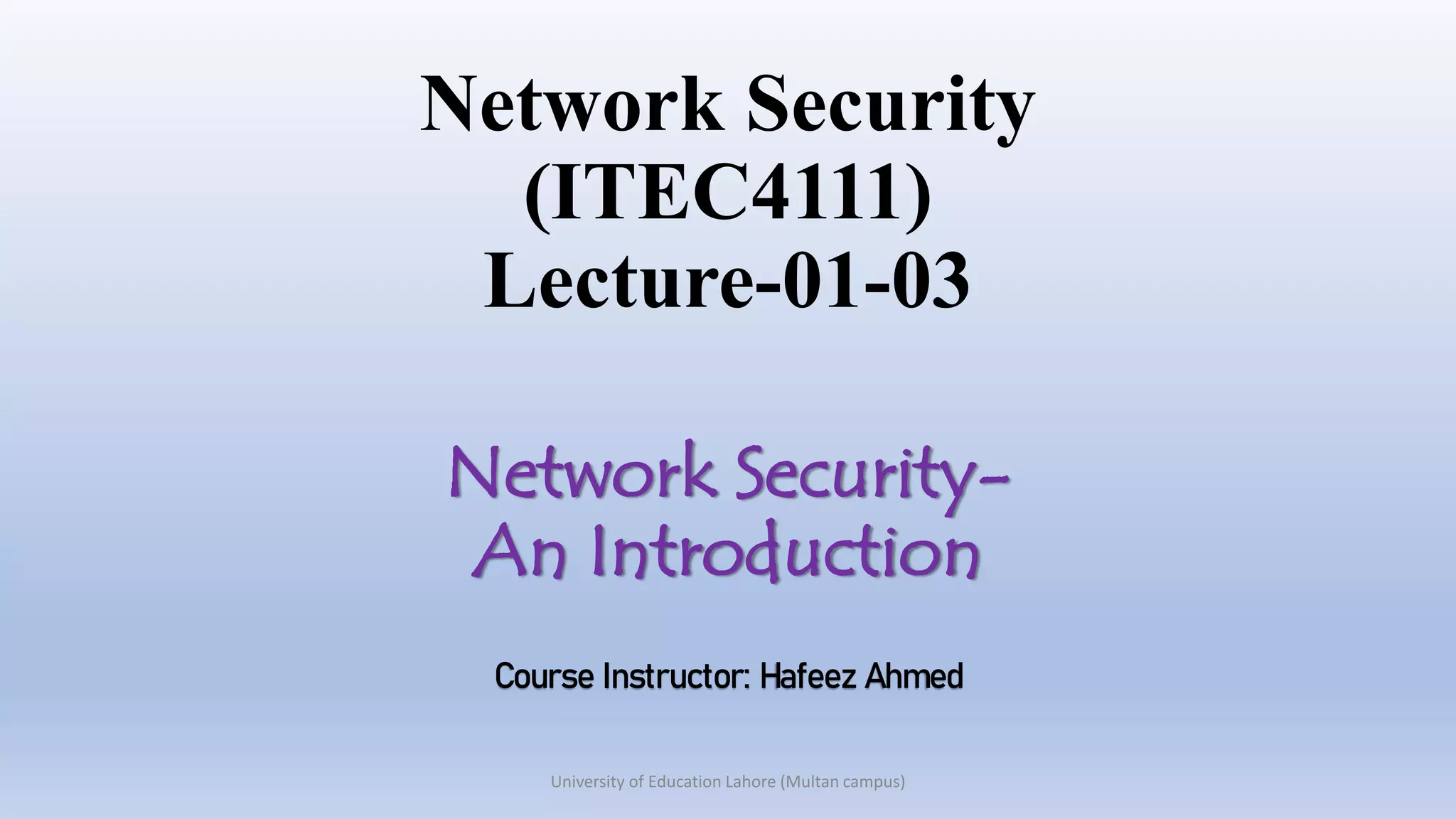 Network Security Model | PPT