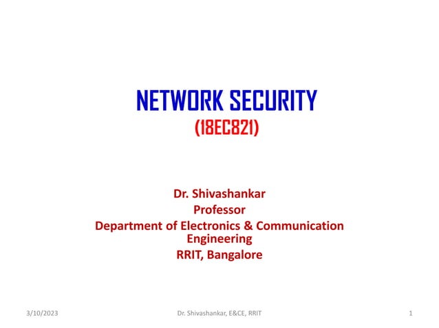 Network Security-Module_1.pdf | Technology & Computing