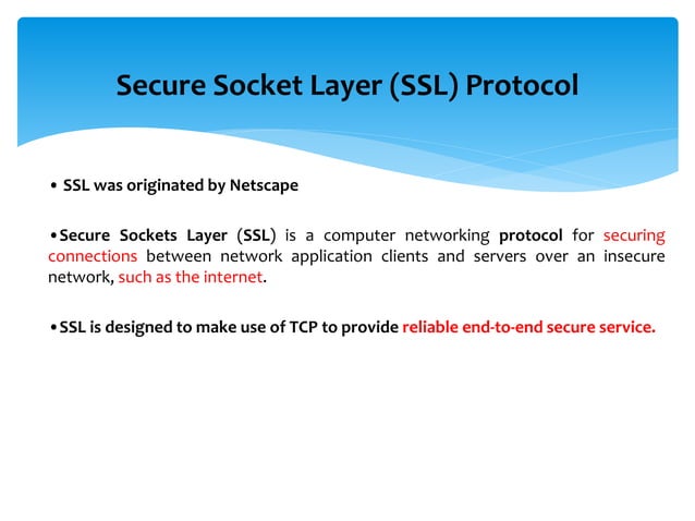 Network Security- Secure Socket Layer | PPTX