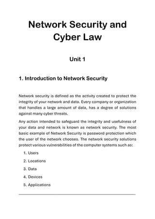 Network Security and Cyber Laws (Complete Notes) for B.Tech/BCA/BSc. IT ...