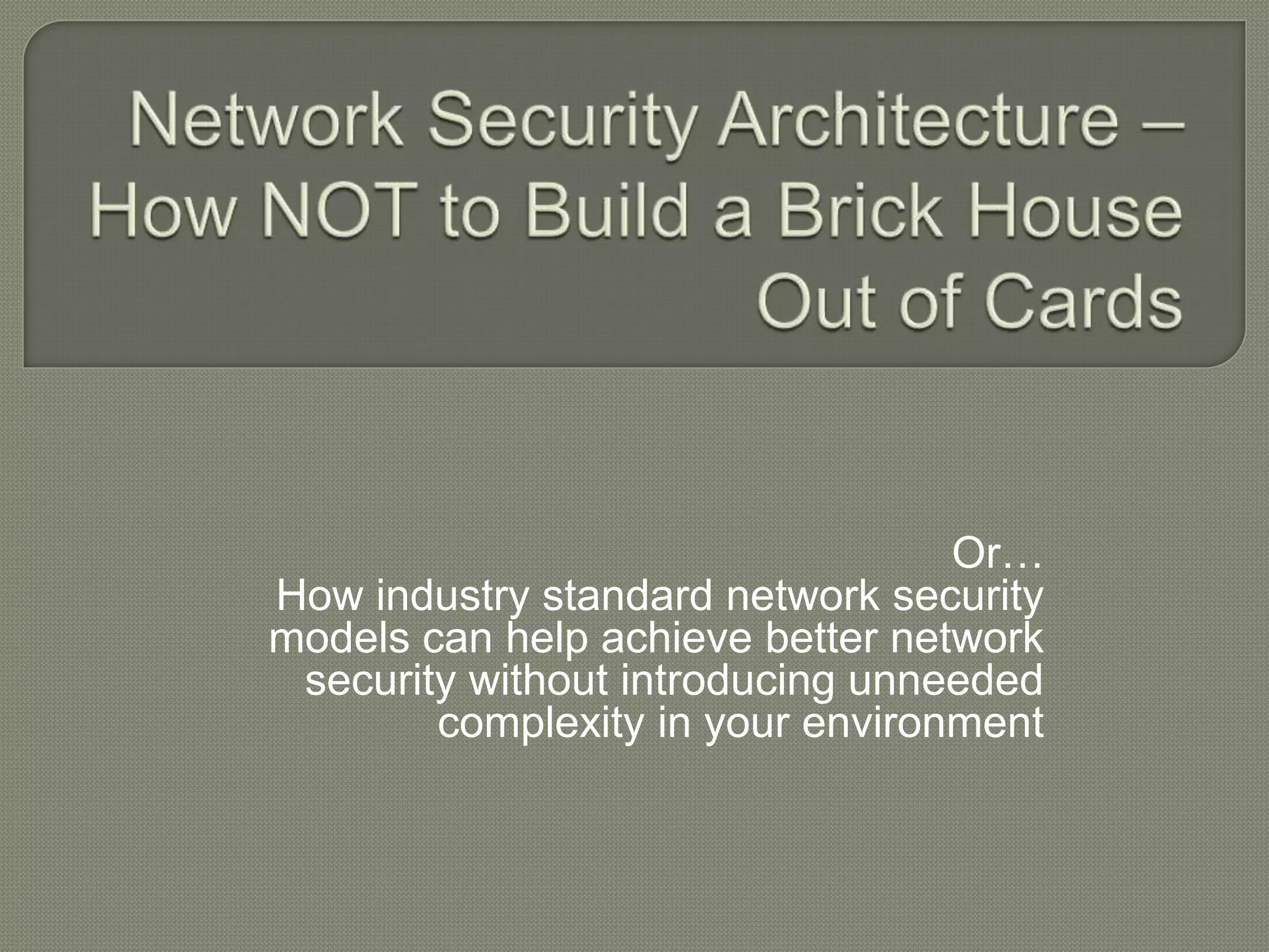 Network Security Architecture | PPTX