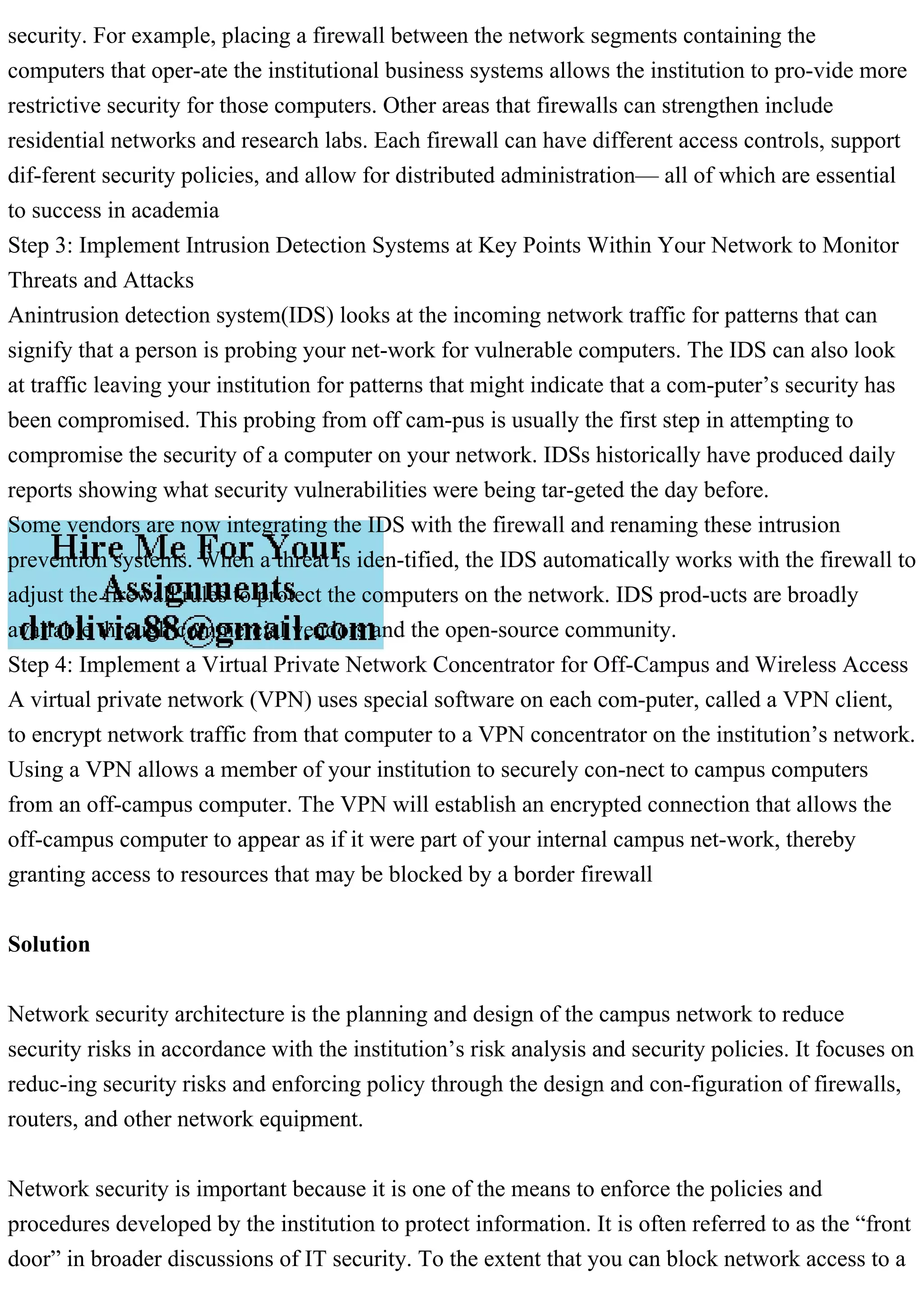 Network Security Architecture Is The Planning And Design Of The Camppdf