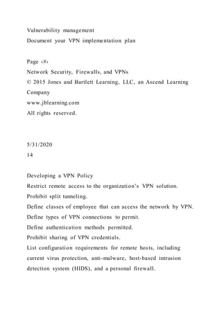 Network security, firewalls, and vp ns week 5&6vpn fundame | PDF