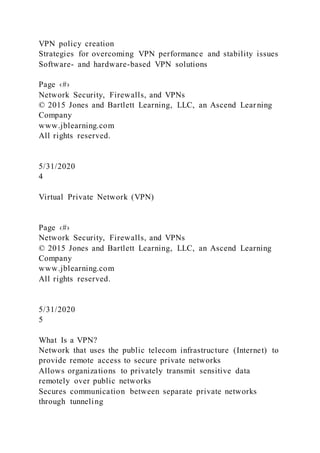 Network security, firewalls, and vp ns week 5&6vpn fundame | PDF