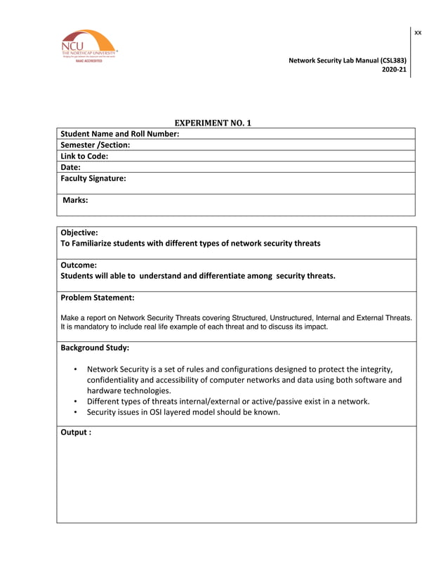 Network Security LabNetwork Security Lab | PDF