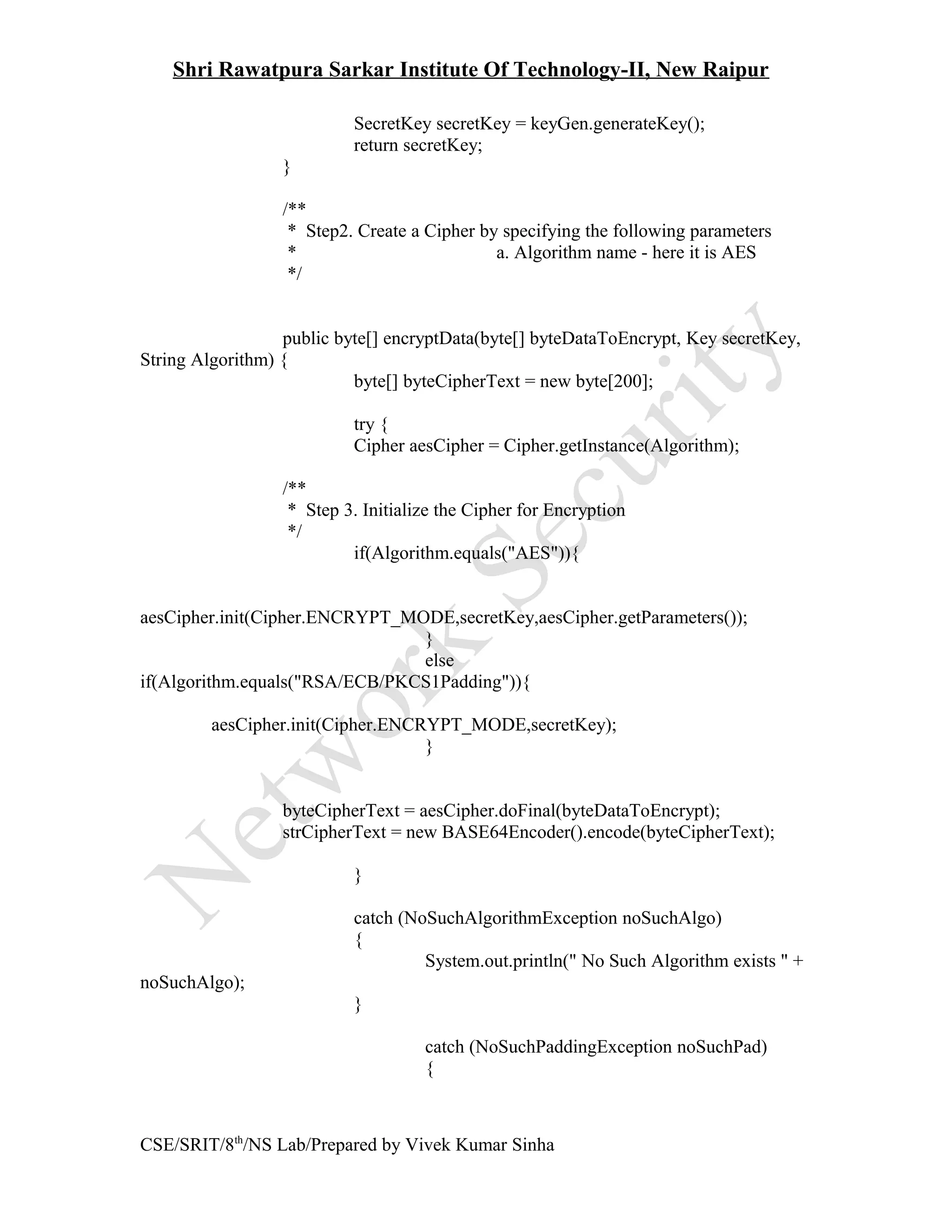 Network security Lab manual | DOC