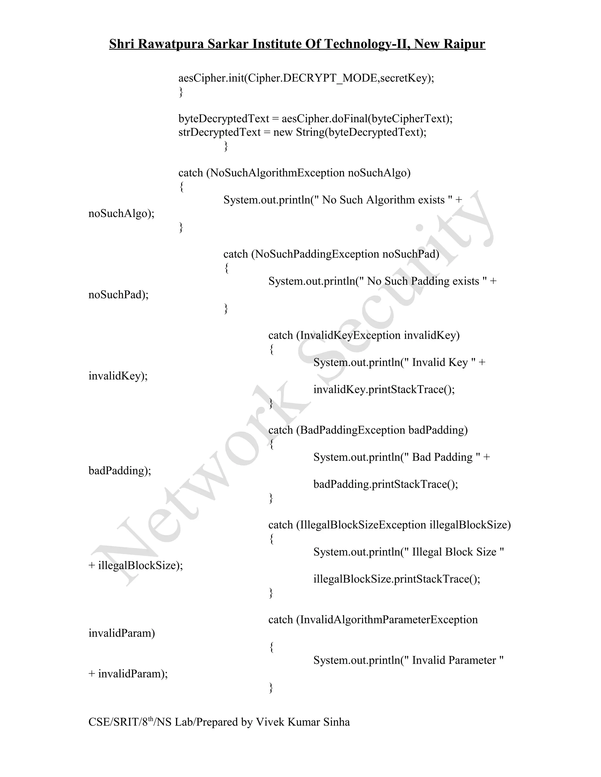 Network security Lab manual | DOC