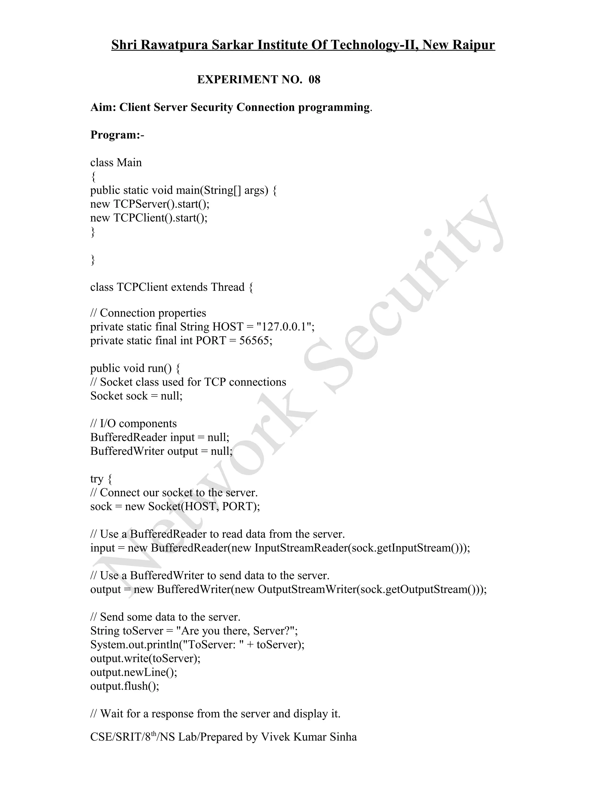 Network security Lab manual | DOC