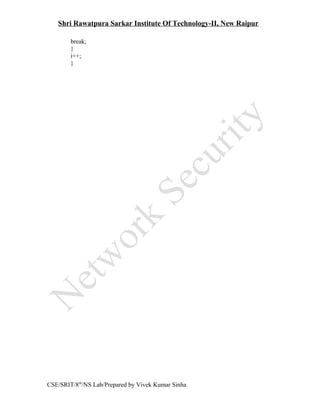Network security Lab manual | DOC