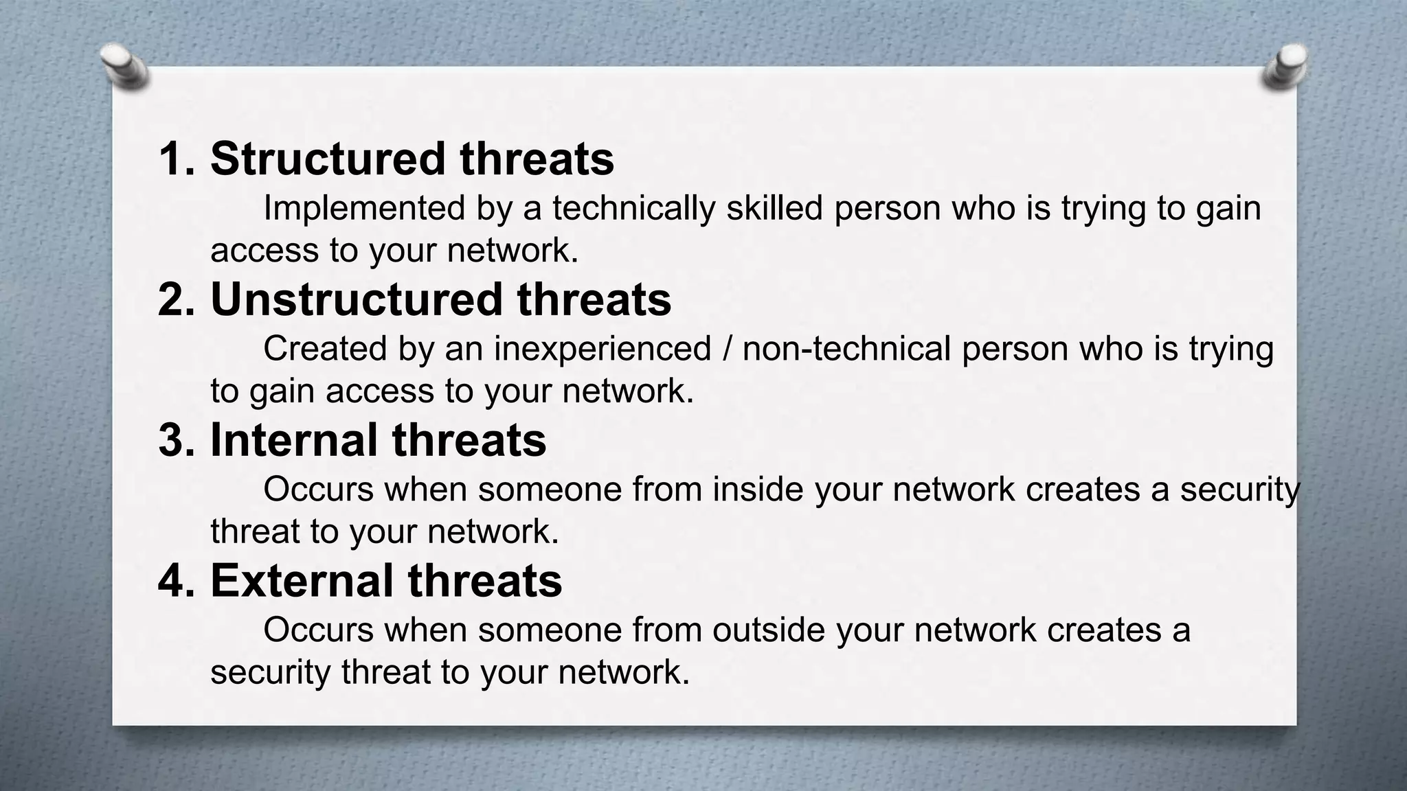 Network security (vulnerabilities, threats, and attacks) | PPTX