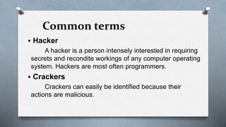 Network security (vulnerabilities, threats, and attacks) | PPTX