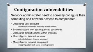 Network security (vulnerabilities, threats, and attacks) | PPTX